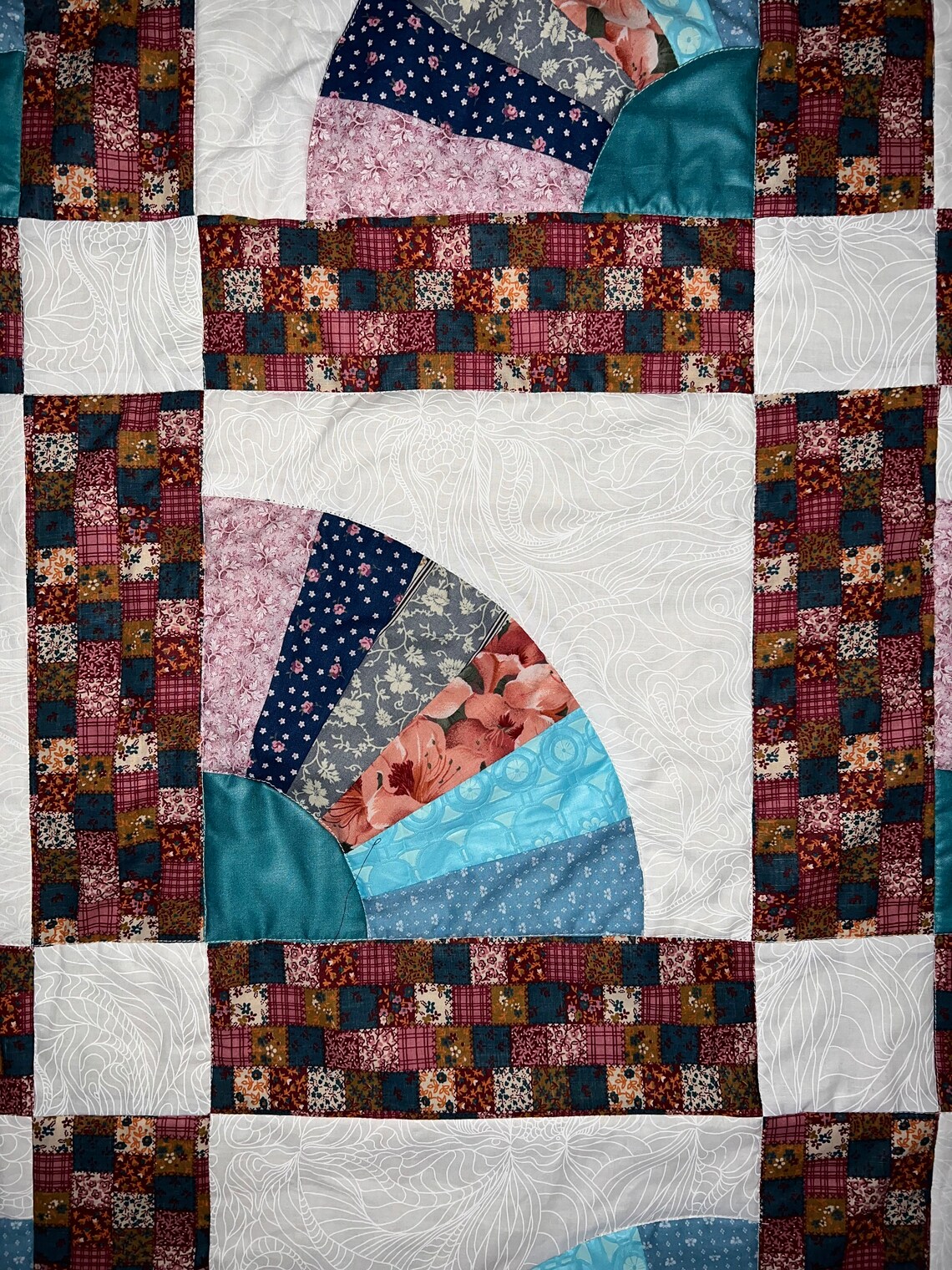 Handmade Full Size Grandmothers Fan Quilt - Etsy
