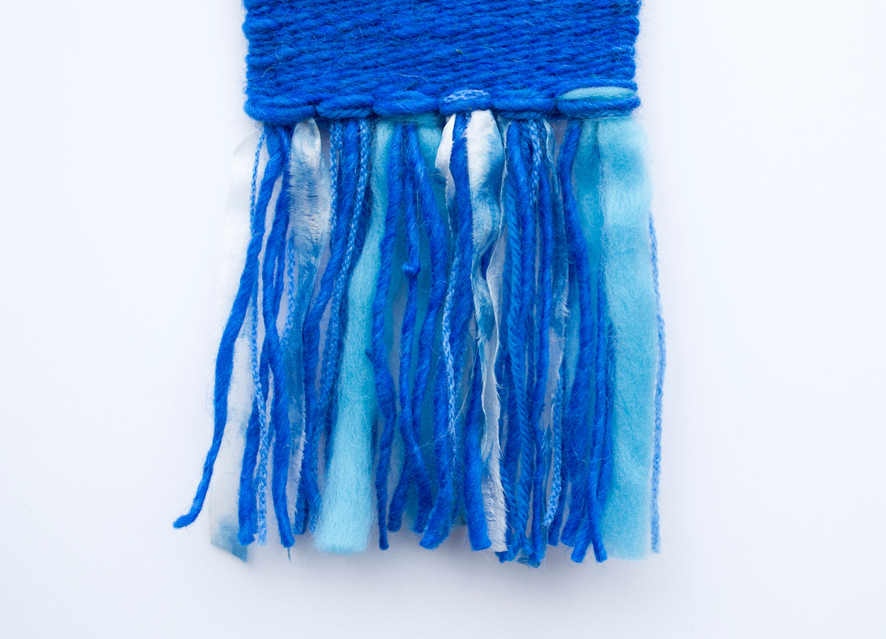 Mini Sun Woven Wall Hanging, Weaving, Tapestry, Yellow, Blue, Needle ...