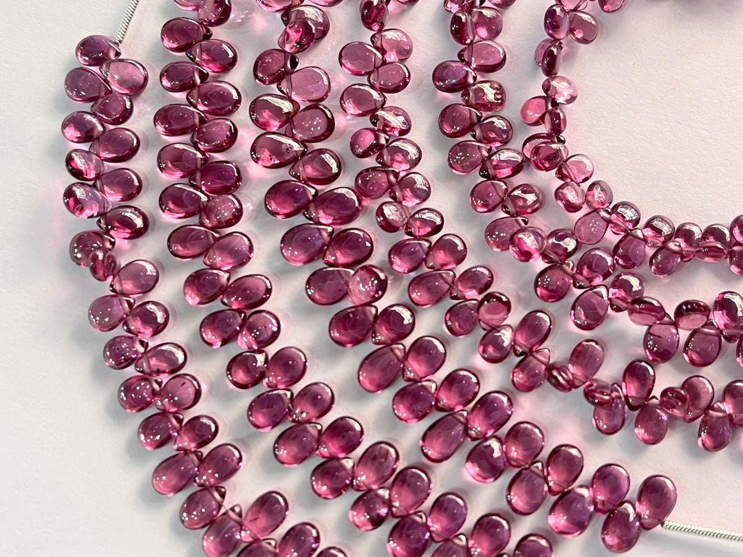 Natural Malaya Garnet Smooth Pear Shape Beads, Malaya Garnet Gemstone ...