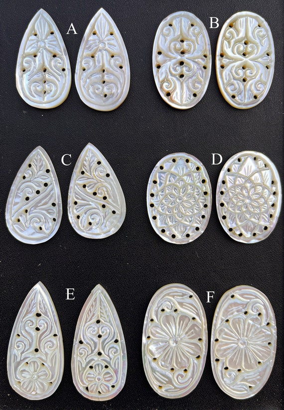 Beautiful Mother of Pearl Window Carving Pair Natural Pearl - Etsy