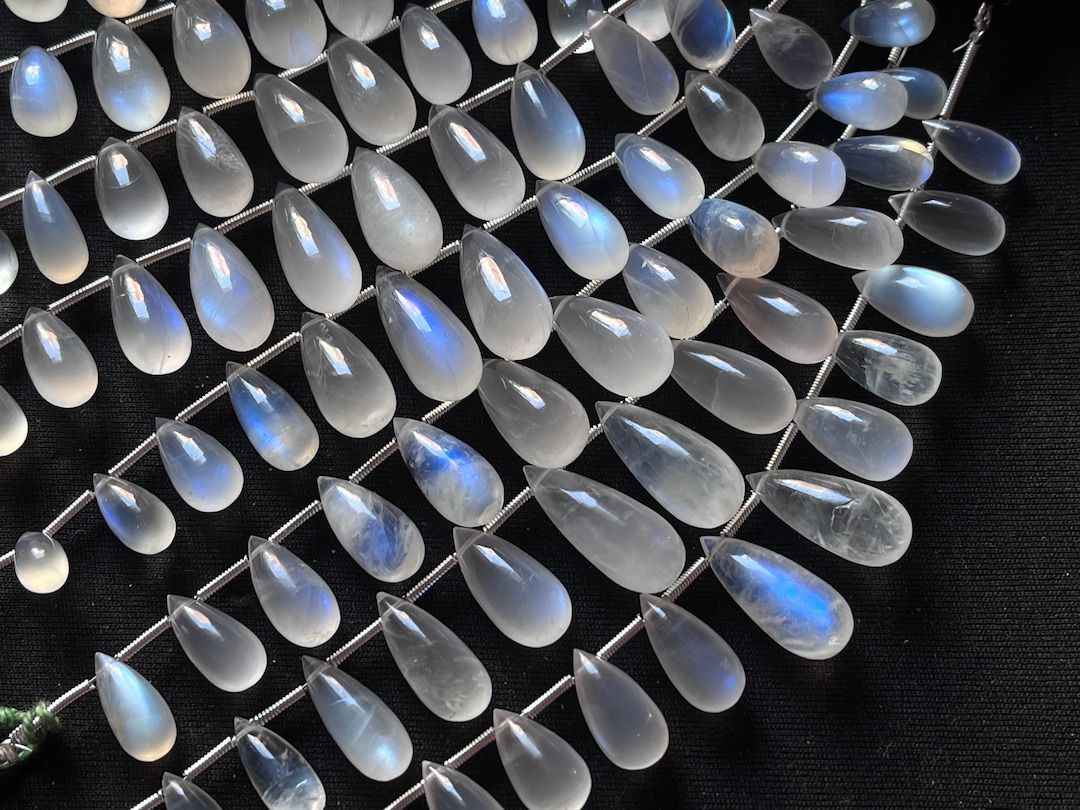 12 Pieces African Moonstone Smooth Drops, Moonstone Teardrops ...