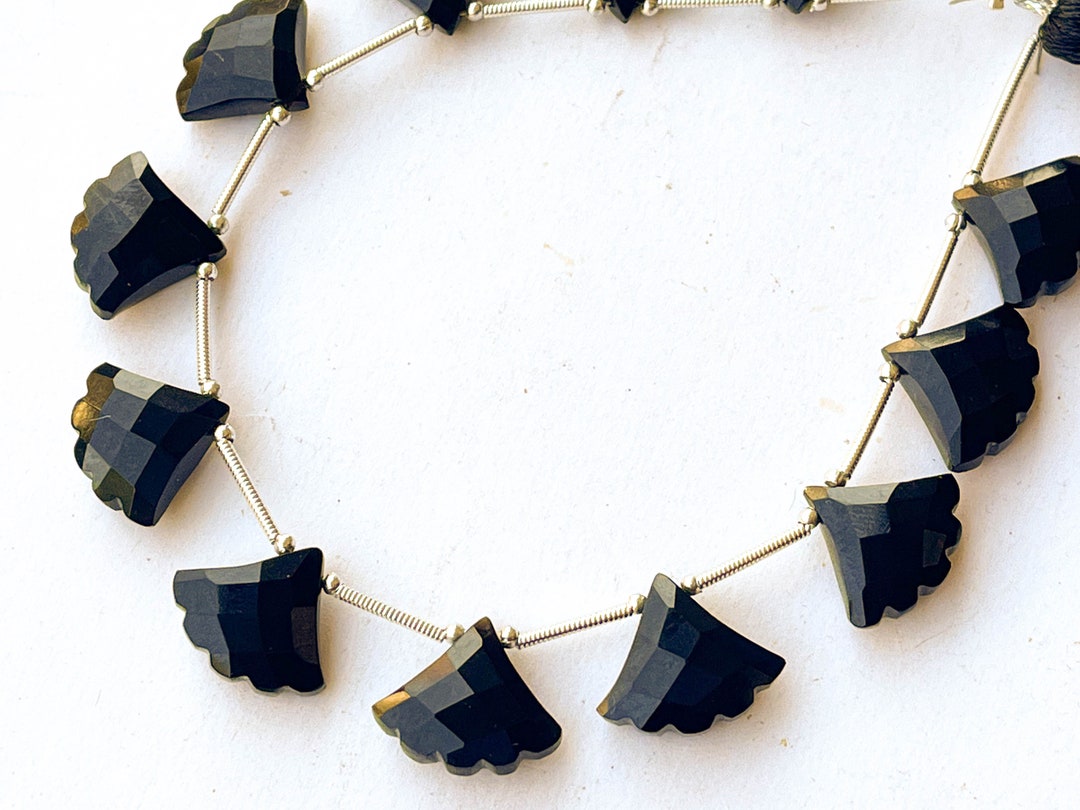 10 Pieces Black Onyx Tree Shape Briolette Beads, Natural Black Onyx ...