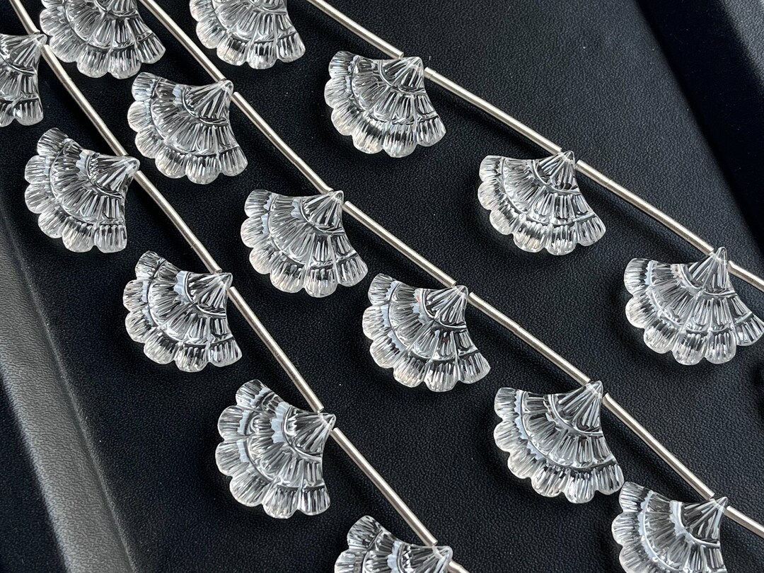 8 Pieces Beautiful! Natural Crystal Fancy Carved Beads, Crystal Carving ...
