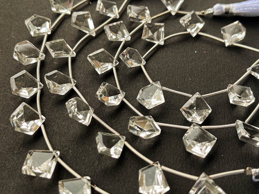 8 Pieces Crystal Uneven Shape Faceted Beads, Natural Crystal Gemstone ...