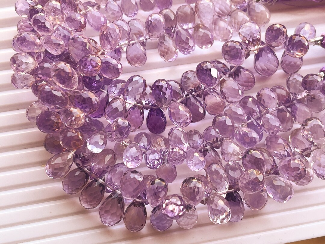 70 Pieces Pink Amethyst Micro Faceted Drops, Pink Amethyst Teardrops ...