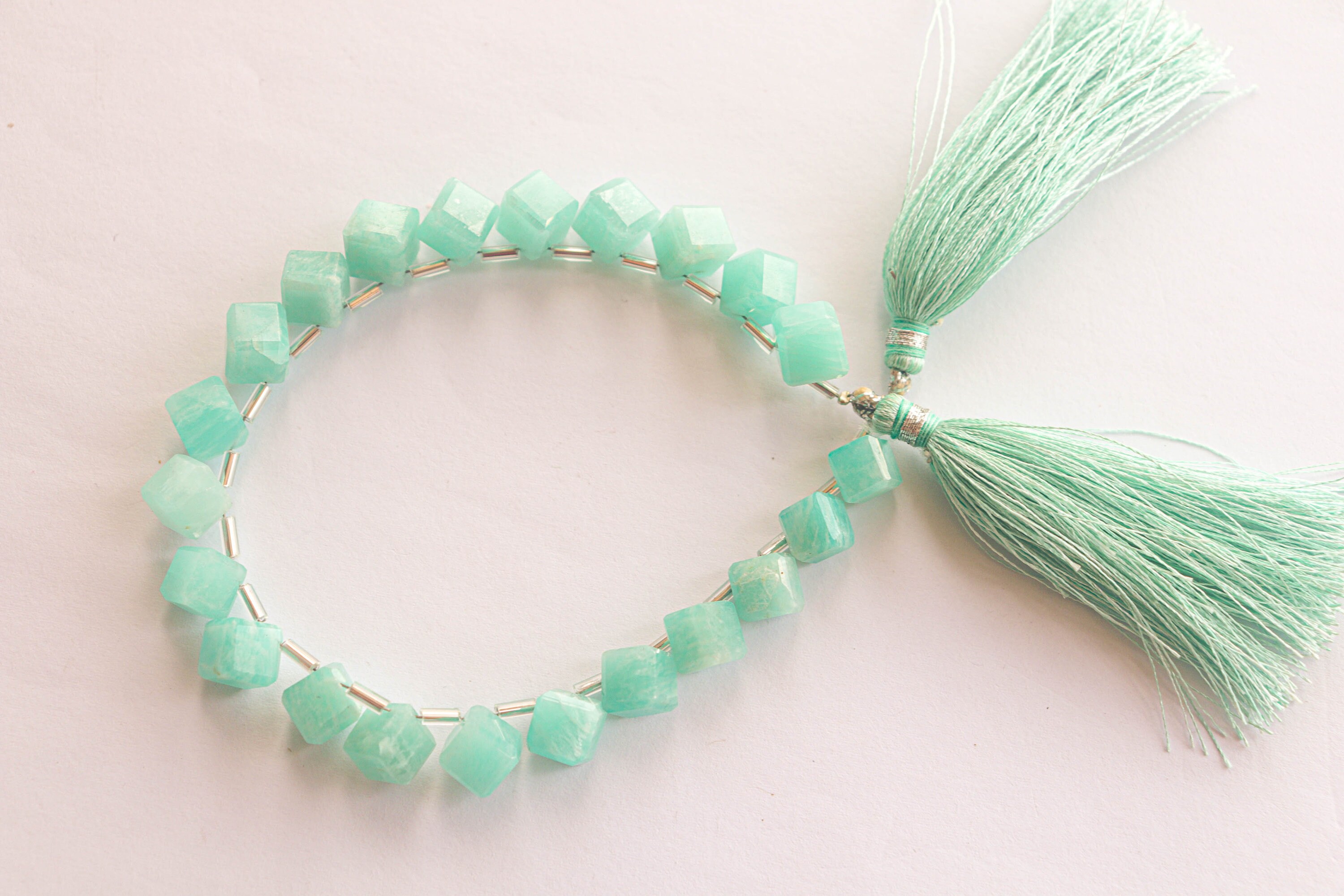 Amazonite Gemstone Faceted Cube Shape Beads 8 inch Side | Etsy