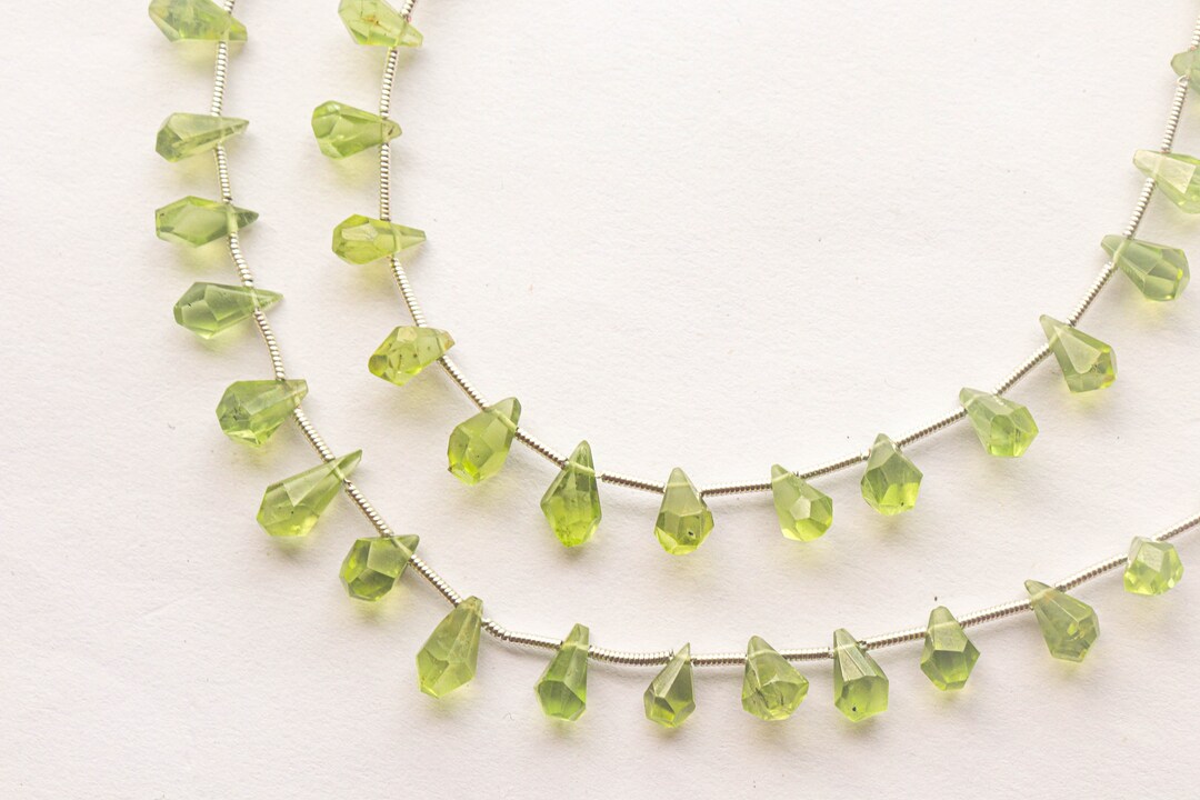 25 Pieces Natural Peridot Tumble Shape Drops, Peridot Faceted Drops ...