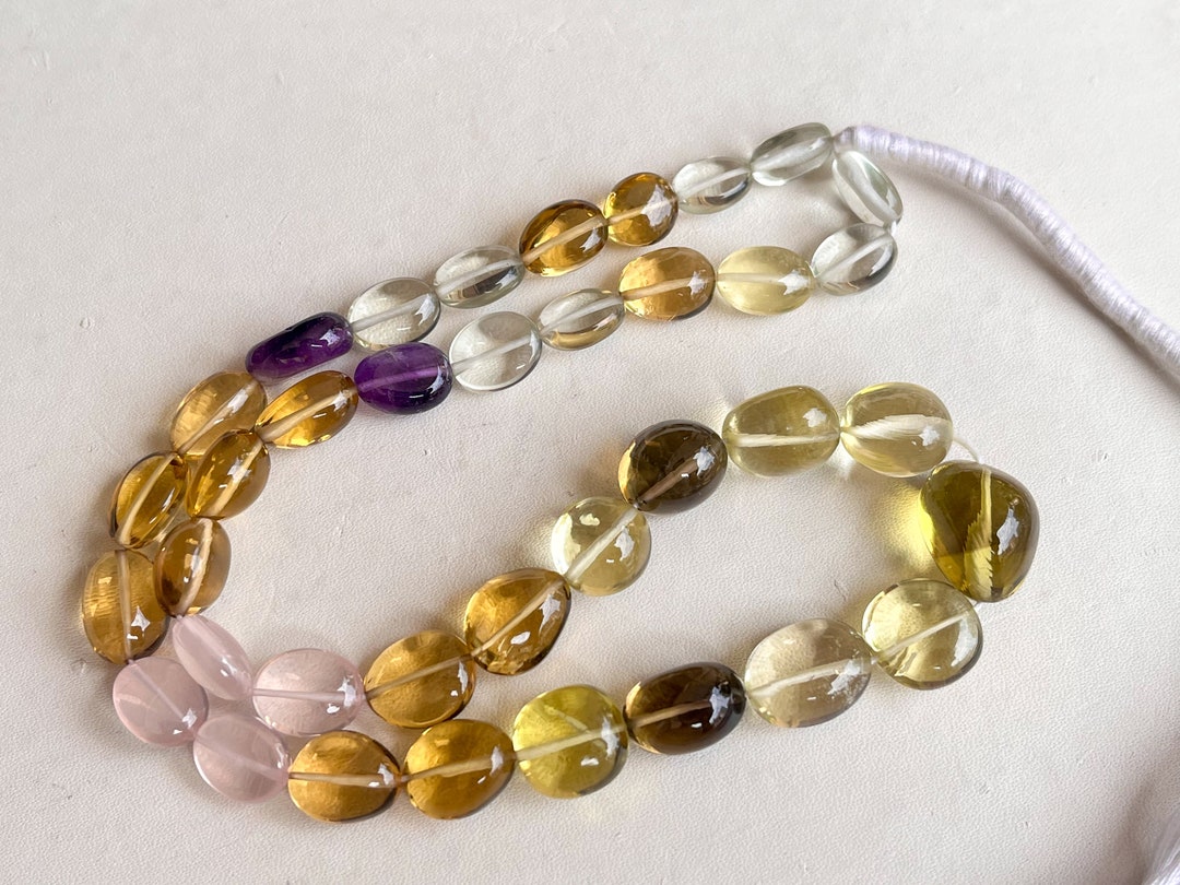 Multi Gemstones Smooth Tumble Shape Beads, Natural Multi Gemstones ...