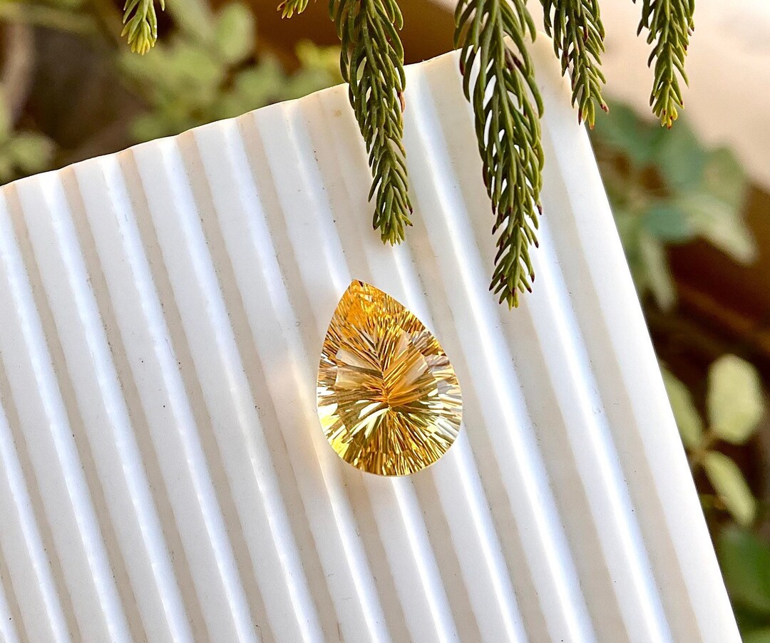 Natural Citrine Concave Cut Pear Shape, Natural Citrine Gemstone ...