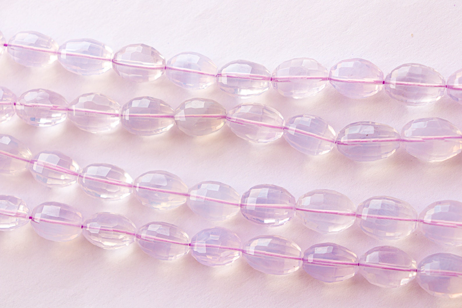 Scorolite Lavender Quartz Oval Shape Step Cut Beads 6x9mm to | Etsy