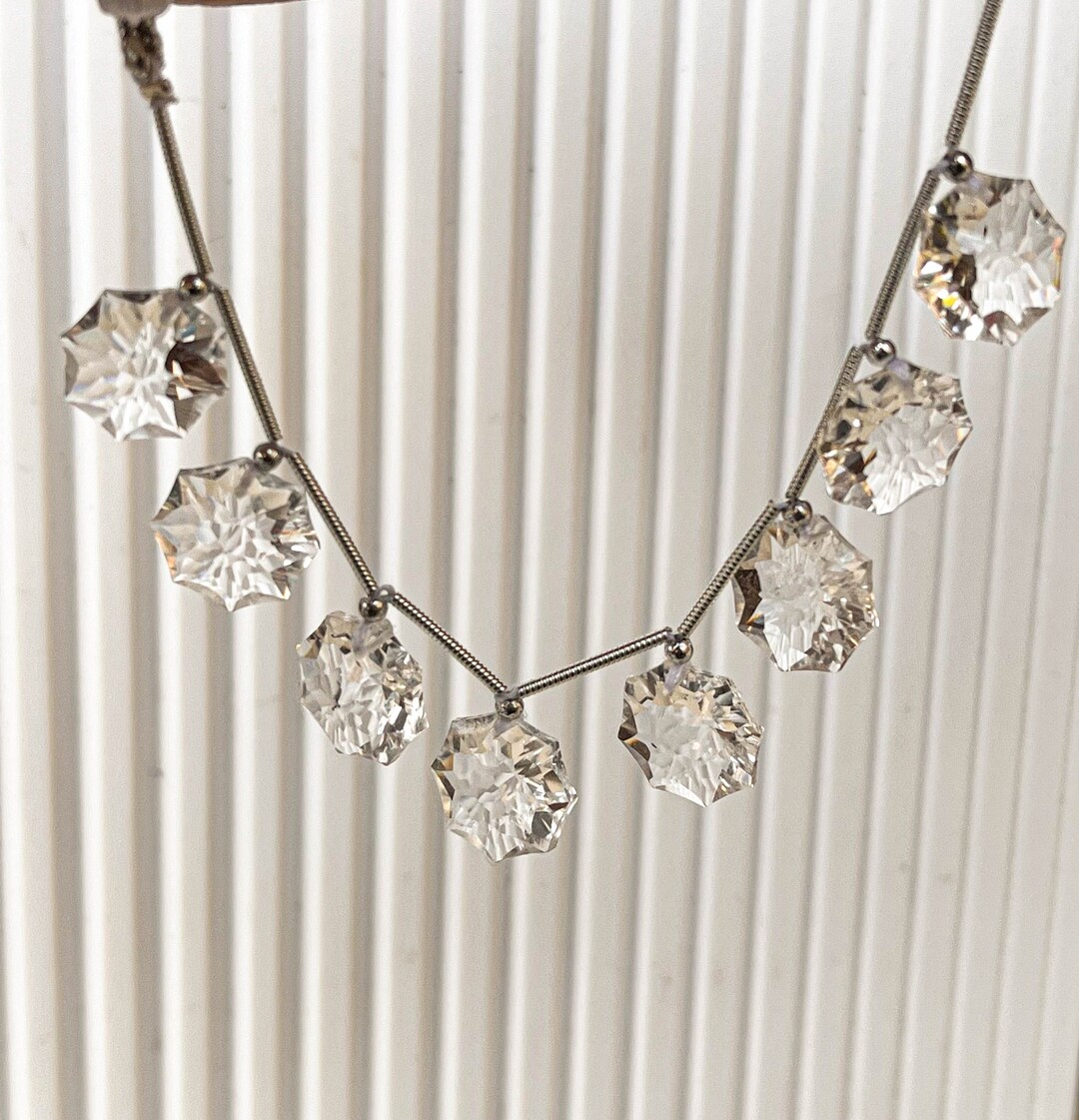 Natural Crystal Rosette Concave Cut Beads, Natural Crystal Gemstone ...