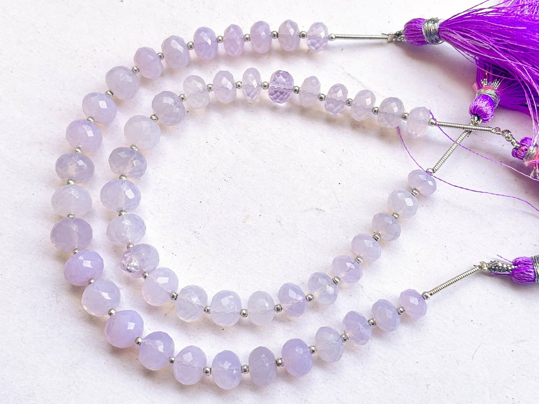 7.50 Inch Scorolite Lavender Quartz Faceted Rondelle Beads, Lavender ...