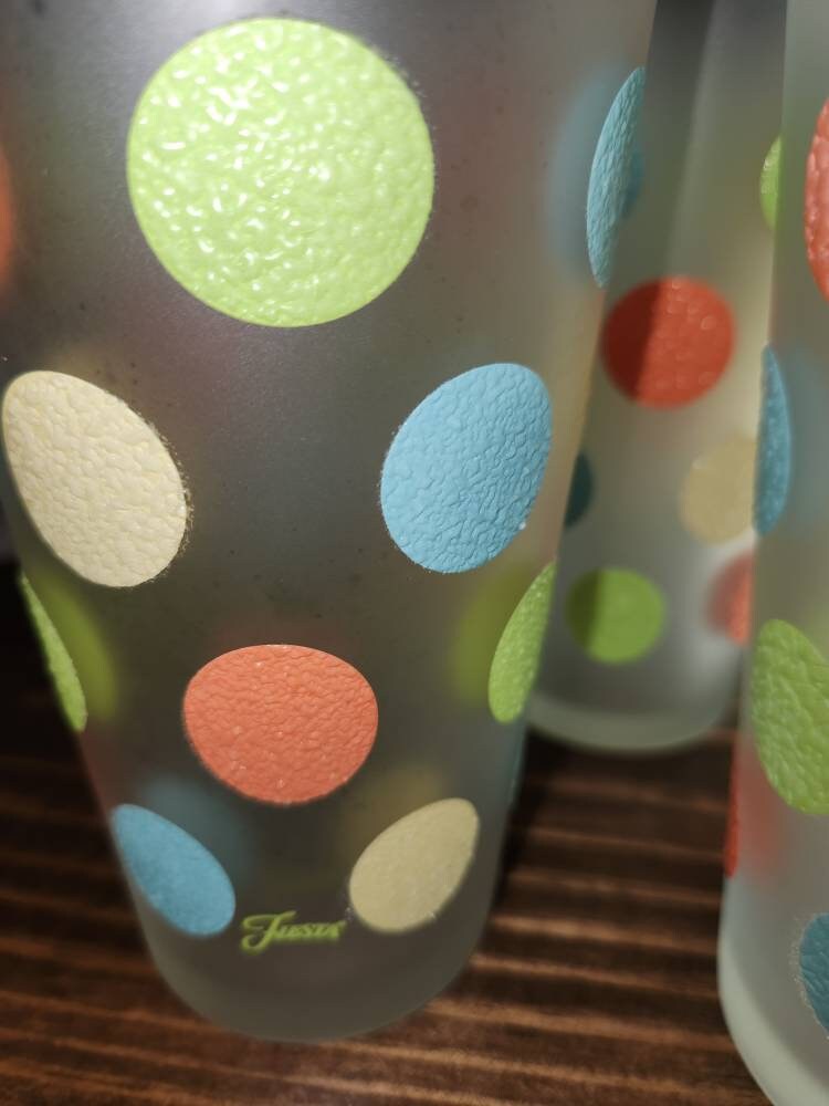 Set of 8 FIESTAWARE Dot Cooler Tall Tumblers Icetea Tom Collings ...