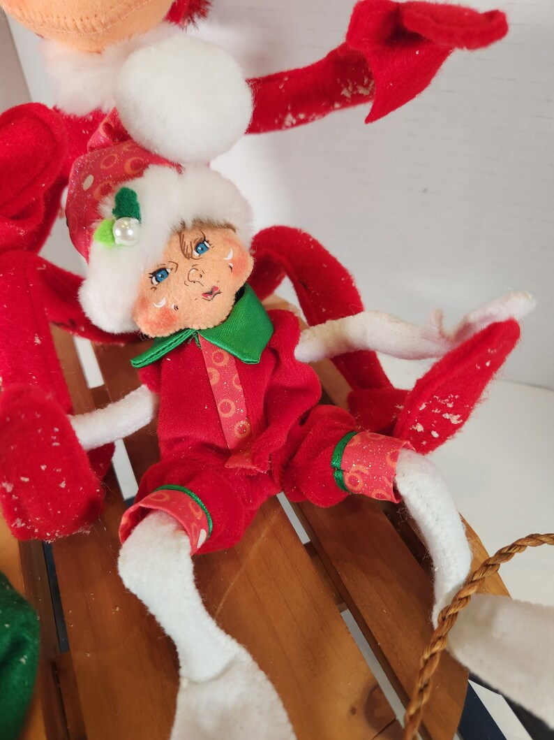 Annalee Christmas Holiday Elves Elf and Christmas Sled - Etsy