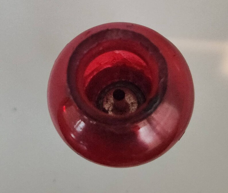 Vintage 1950s MCM Ruby Red Chimney Miniature Multi-colored Base Oil ...