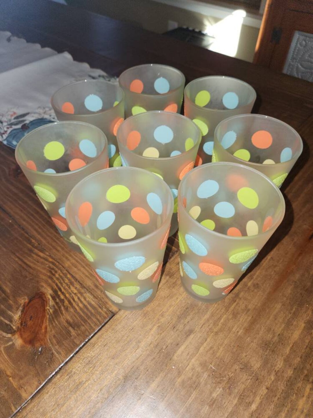 Set of 8 FIESTAWARE Dot Cooler Tall Tumblers Icetea Tom Collings ...