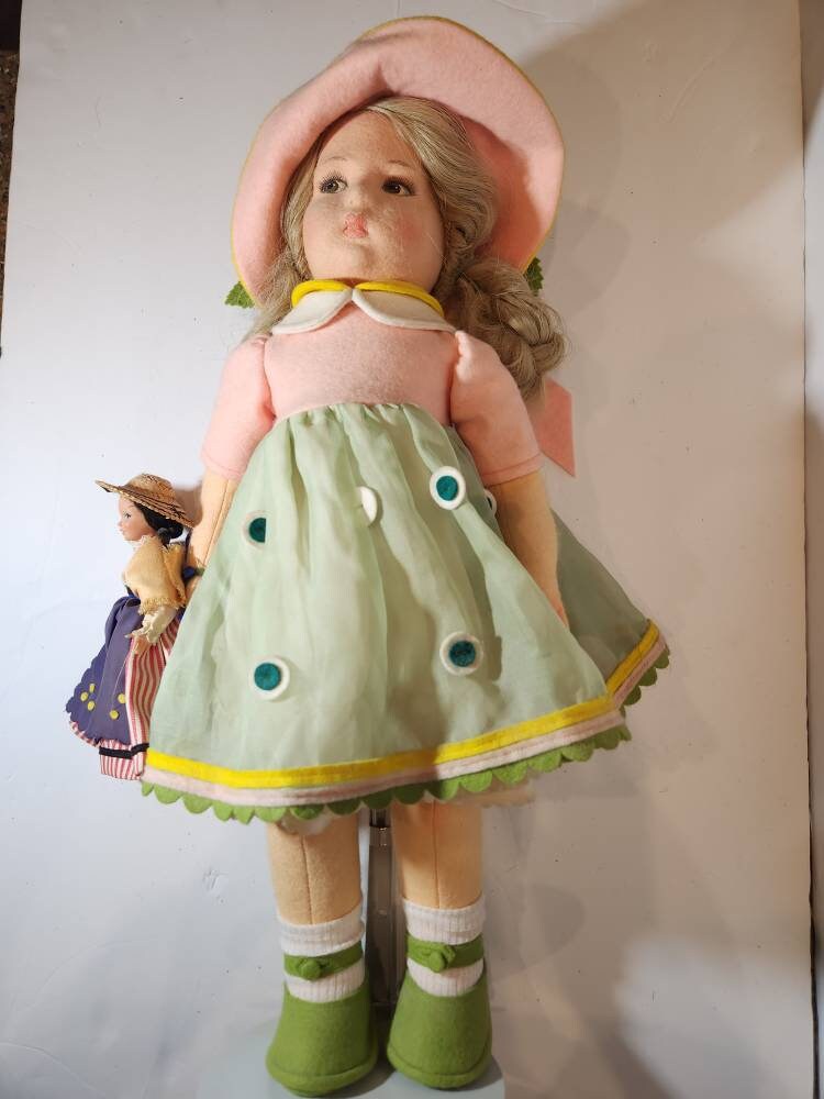 Vintage Lenci micaela Italian Green and Pink Dress With Her Own Dolly ...