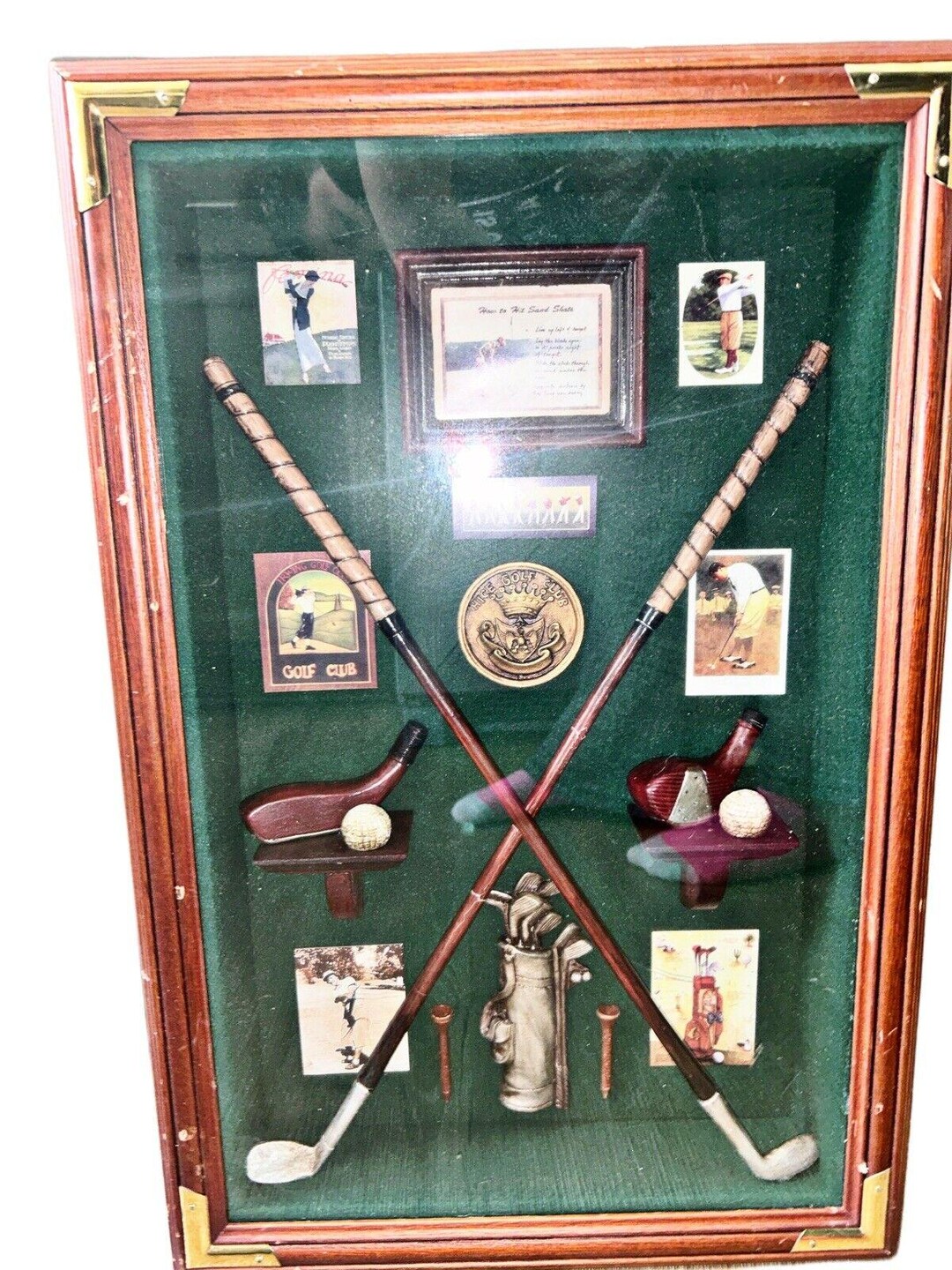 Hice History of Golf Vintage Replica Shadow Box Wall Display Sporting ...