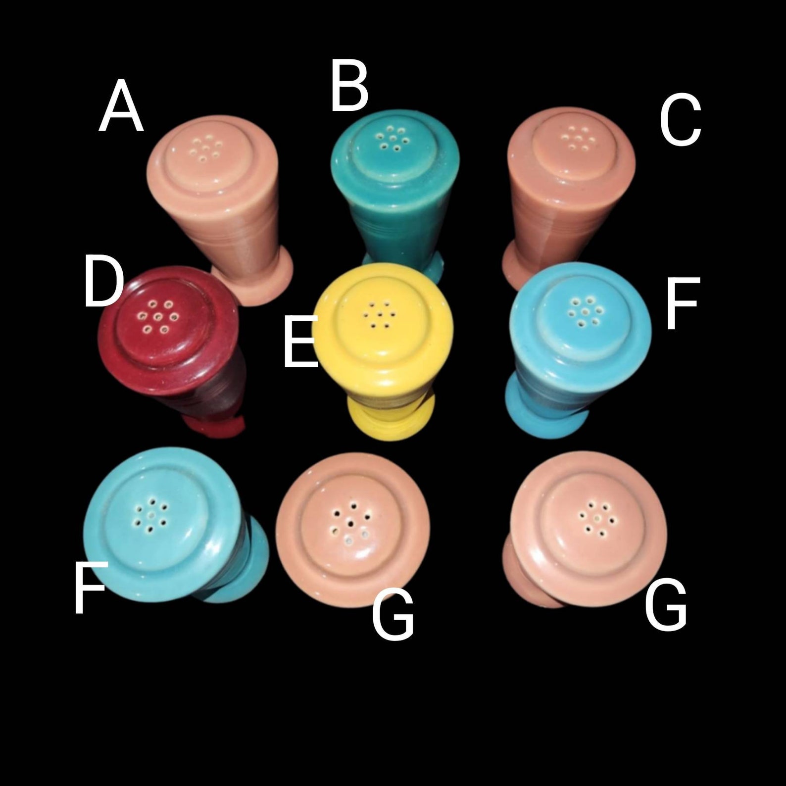 Early Vintage Harlequin Fiestaware Salt Shaker Pepper Shaker - Etsy