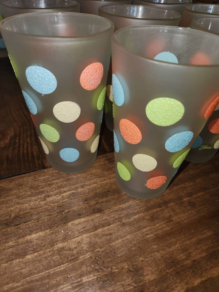 Set of 8 FIESTAWARE Dot Cooler Tall Tumblers Icetea Tom Collings ...