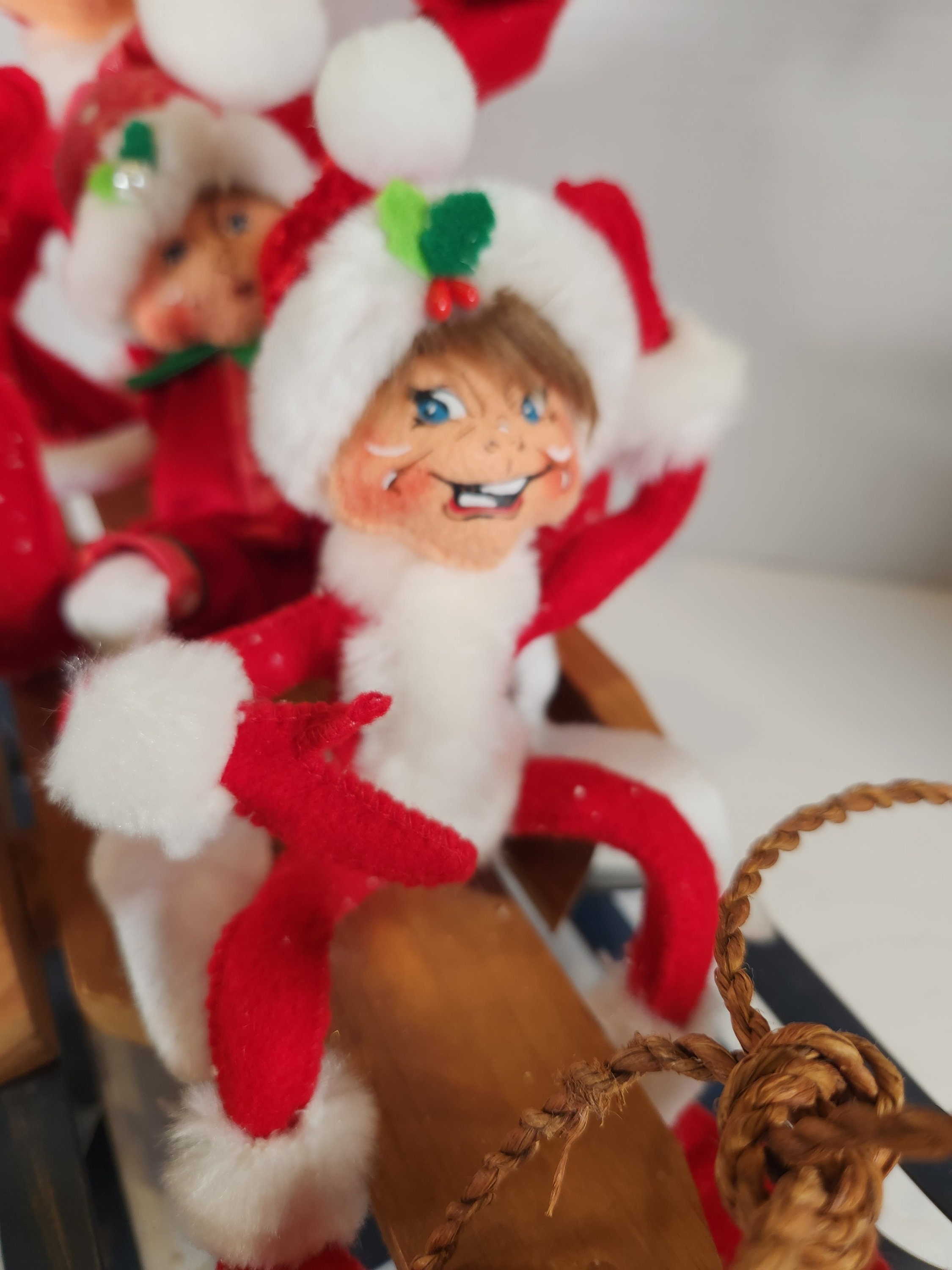 Annalee Christmas Holiday Elves Elf and Christmas Sled - Etsy