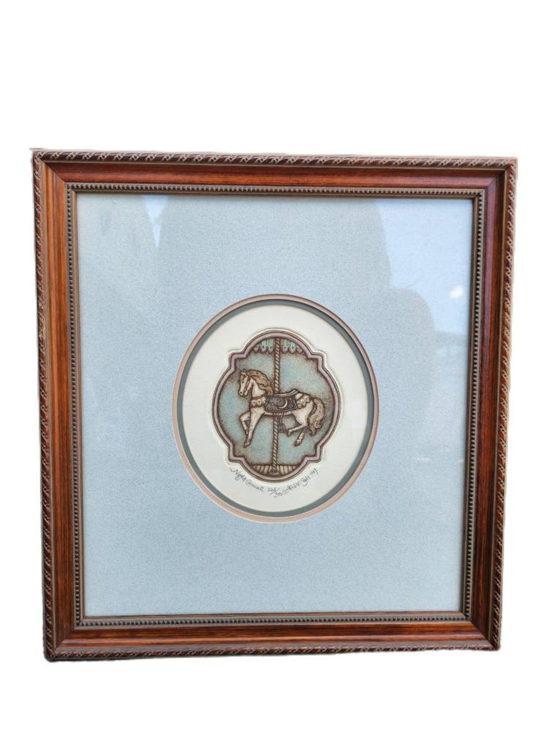 Vintage Alice V. Scott Carousel Etching Set, Framed Limited Edition - Etsy