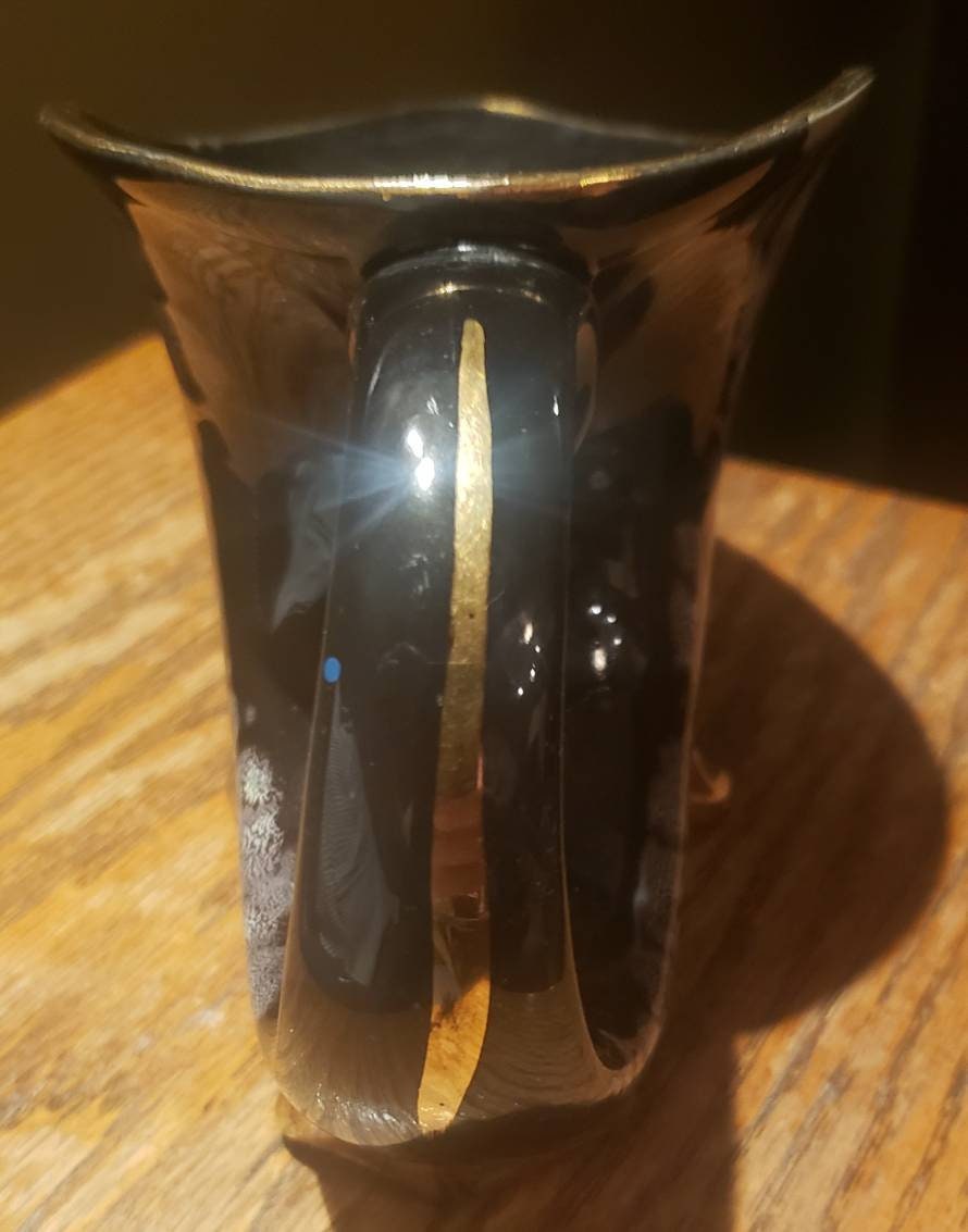 Black Horn of Plentyshafer Pottery1940s Vase23k Gold Trim - Etsy