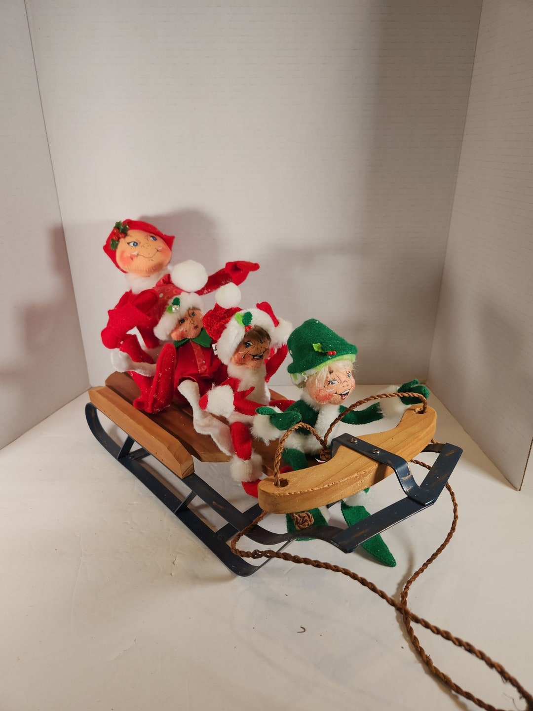 Annalee Christmas Holiday Elves Elf and Christmas Sled - Etsy