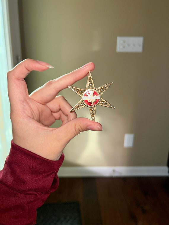 Vintage Order of St. Olav Star Brooch / Pin Costume J… - Gem