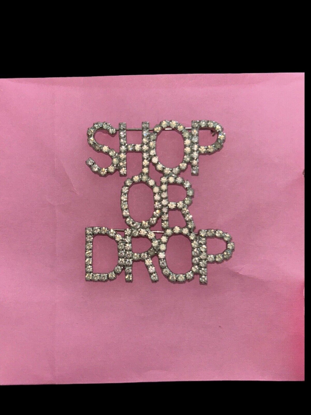 Rare Vintage Signed Bauer Rhine Stone Silver Tone Shop or Drop Fashion ...