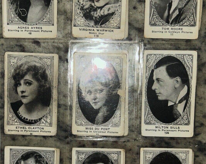 Silent Movie Hollywood Stars Actors & Actress Trading Cards Vintage ...
