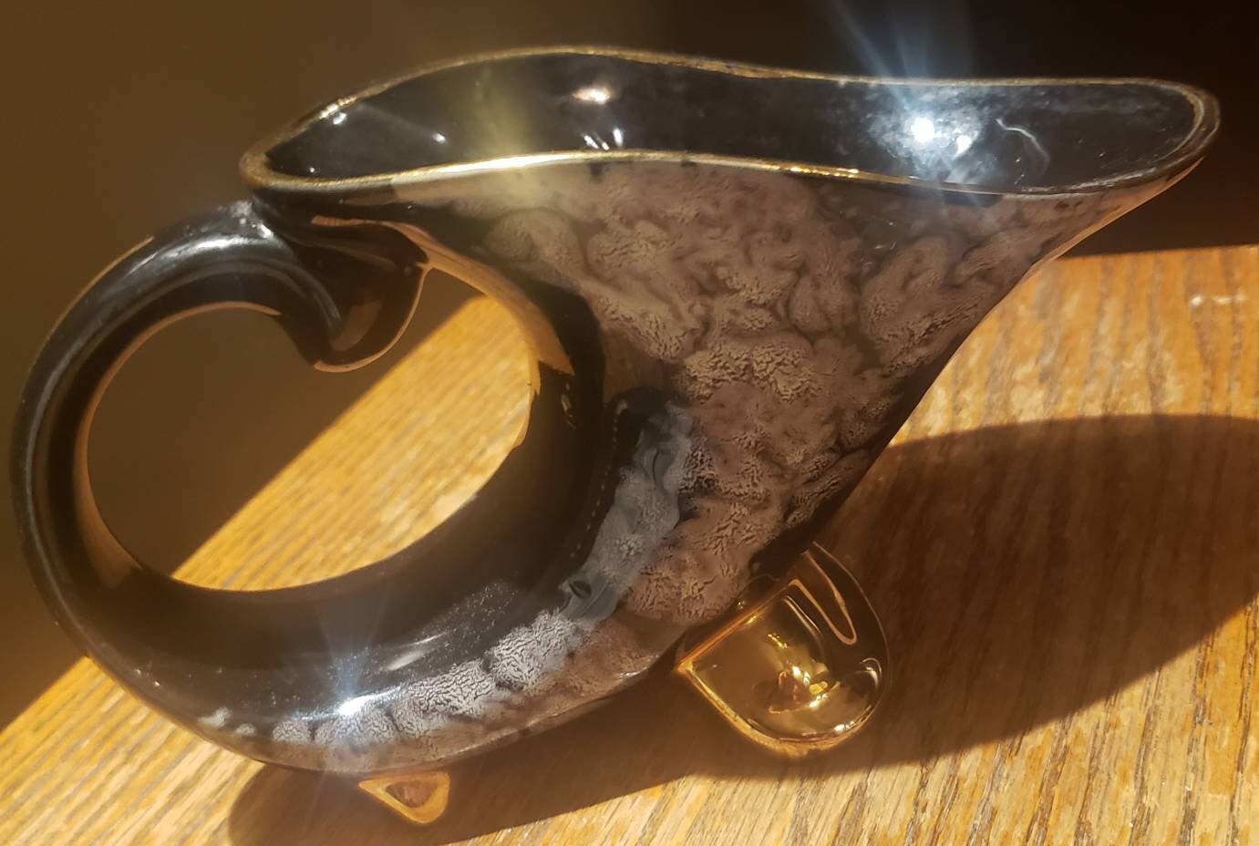 Black Horn of Plentyshafer Pottery1940s Vase23k Gold Trim - Etsy