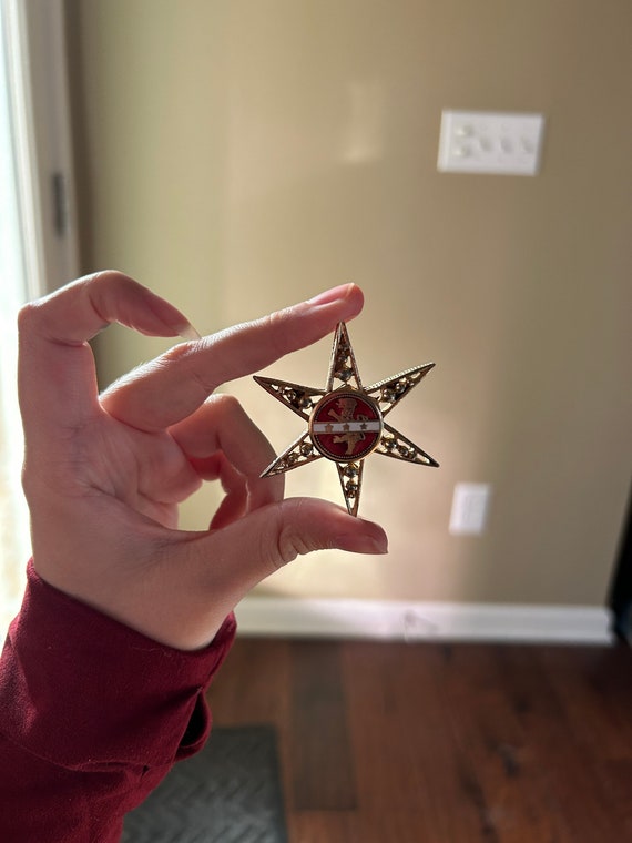Vintage Order of St. Olav Star Brooch / Pin Costume J… - Gem