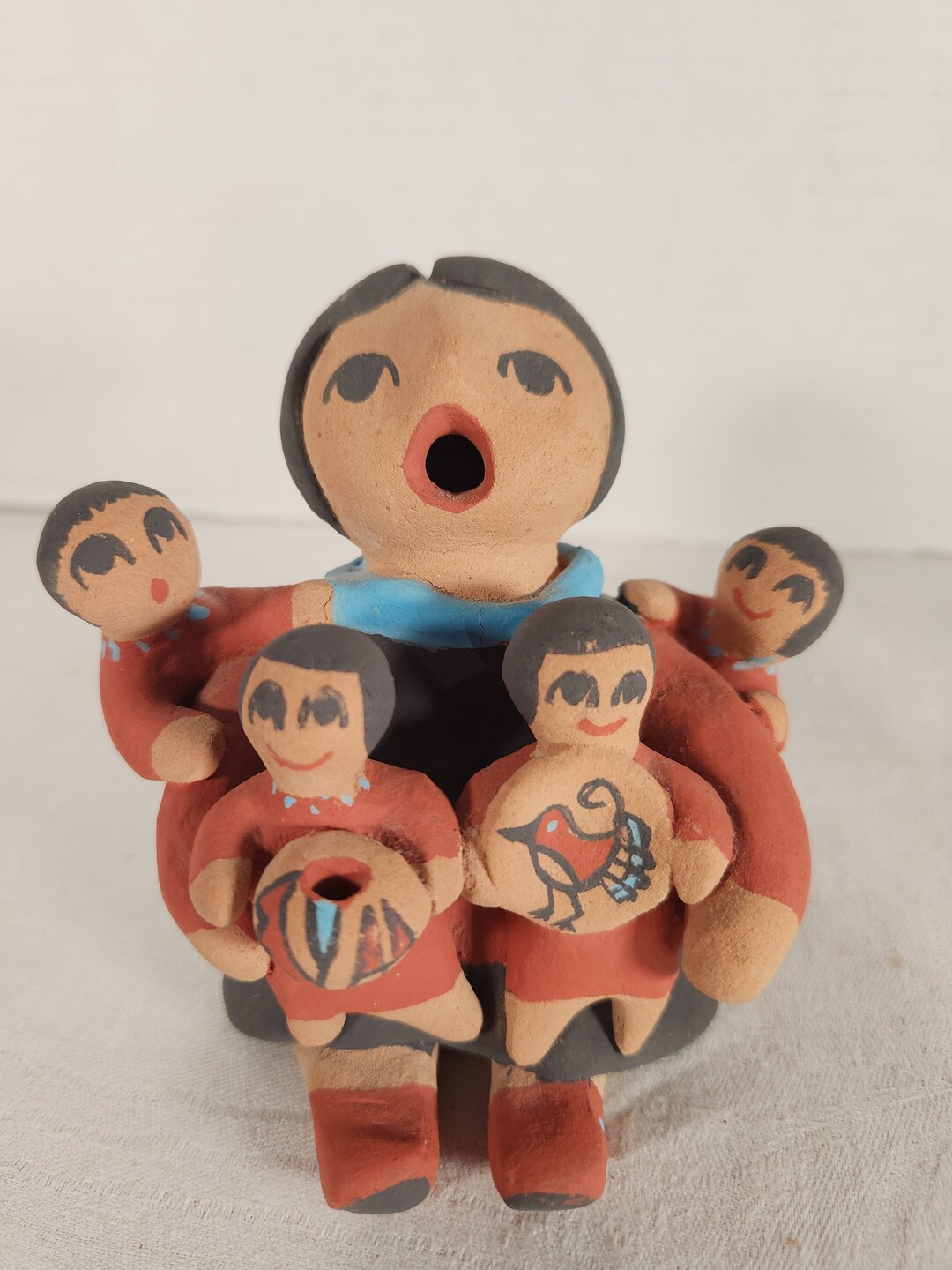Terracotta Clay Native Indian Storyteller With 4 Kids Signed - Etsy