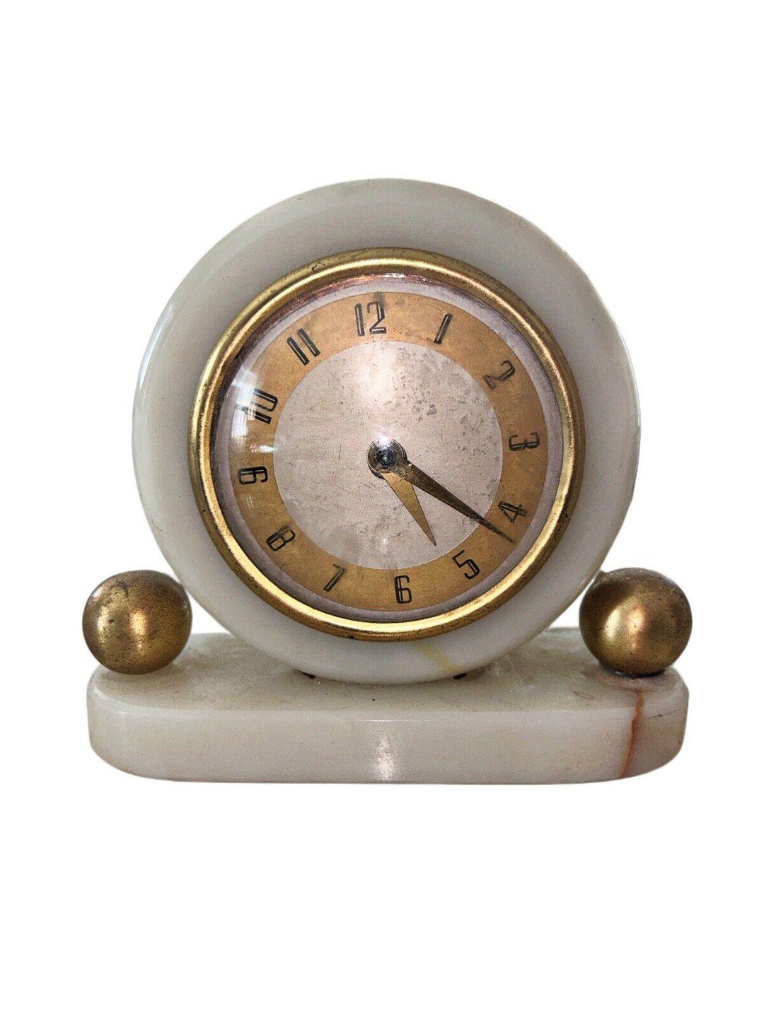 Antique Marble Gold Detail Corded Mantle Clock Untested - Etsy