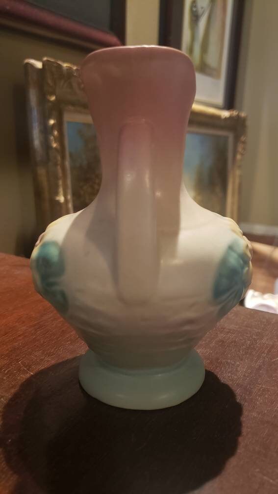 1940s Double-handled Hull Vaseusa Hull Art Potterymagnolia Pink Floral ...