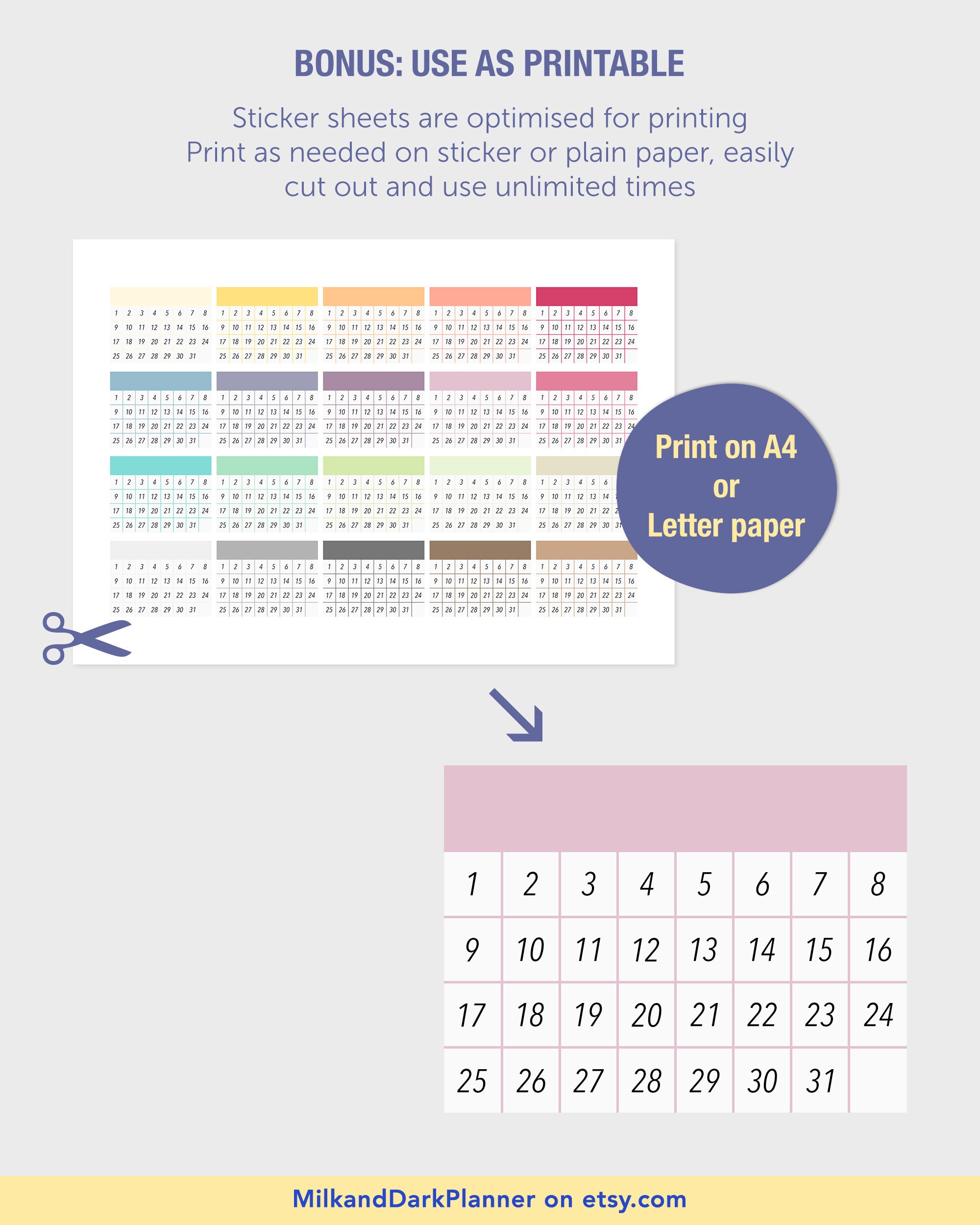 Monthly Habit Tracker Stickers Digital Sticky Notes Pastel | Etsy