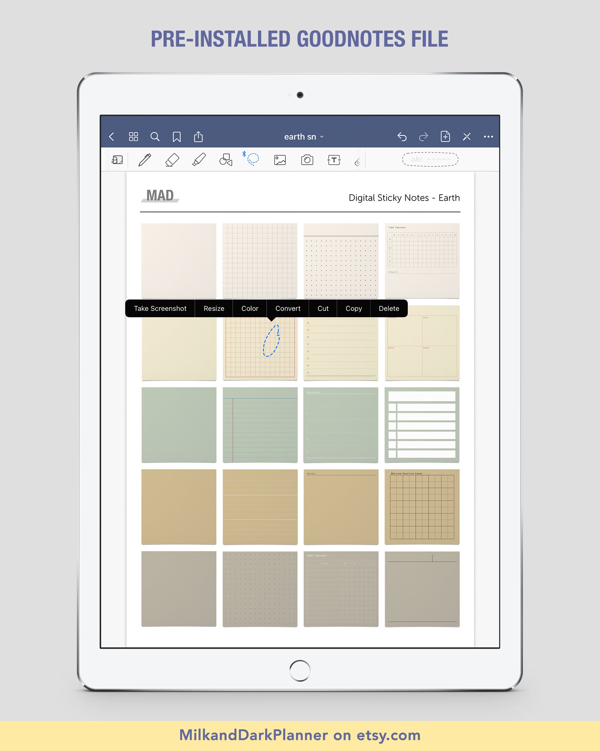 Digital Organisational Sticky Notes, Functional Planner Stickers, PNG ...
