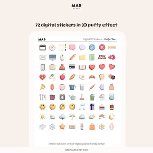 Daily Plan - 3D Digital Planner Stickers - Planning Essential Goodnotes ...