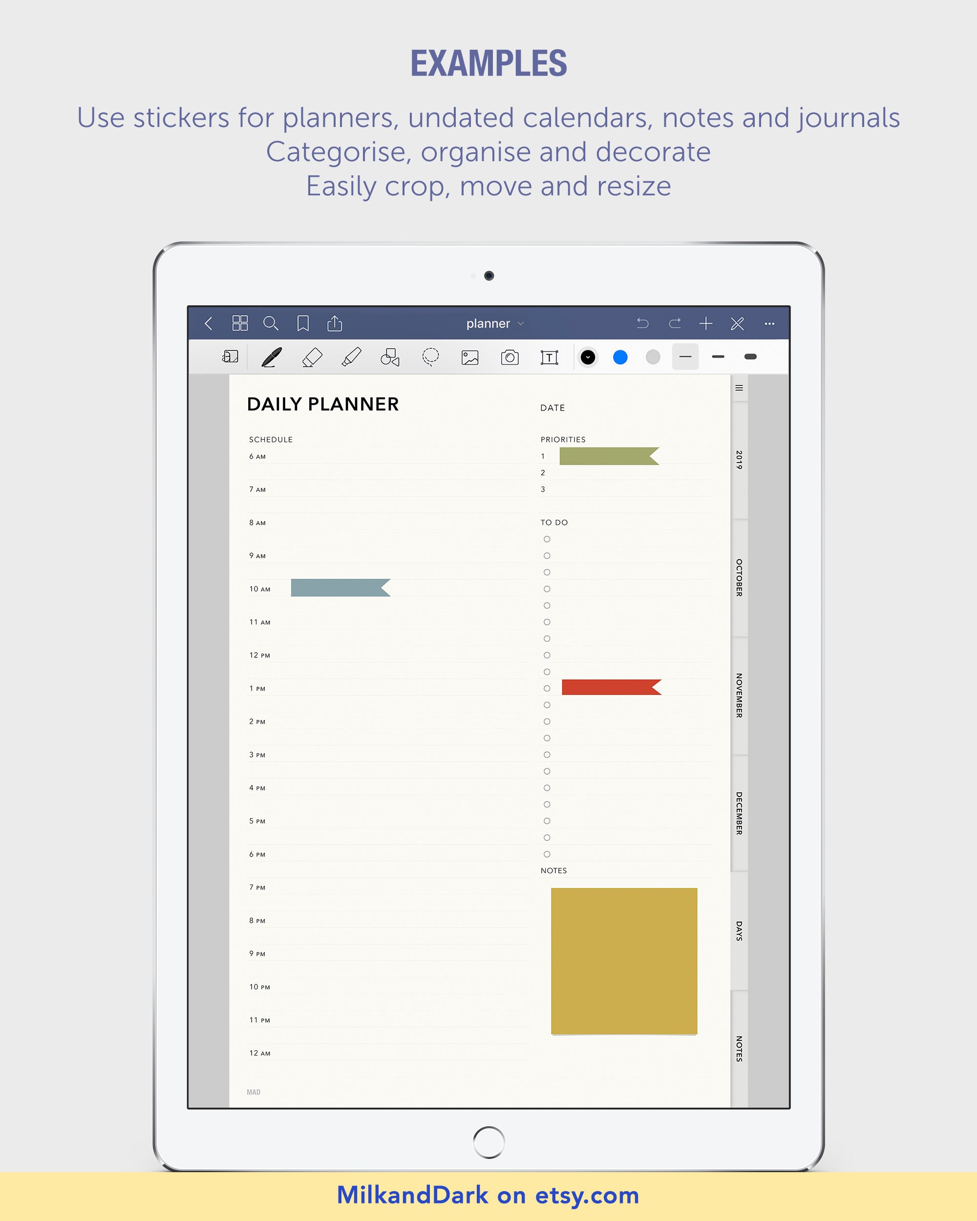 Digital Sticky Notes and Ribbons Planner Stickers 12 Vintage - Etsy