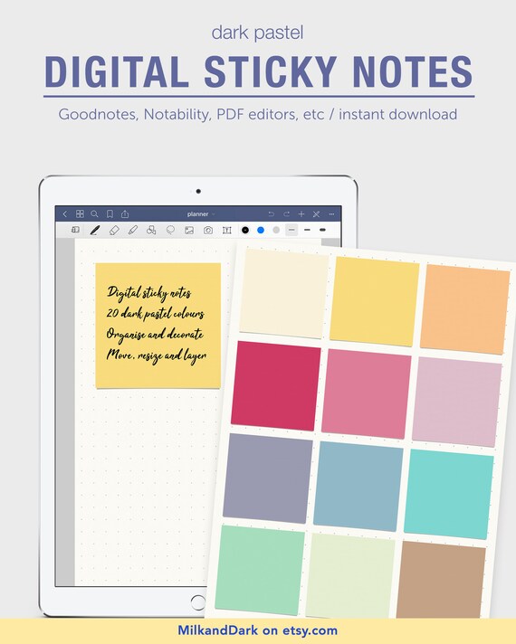 Digital Sticky Notes for Goodnotes Bullet Journal or Notebook | Etsy