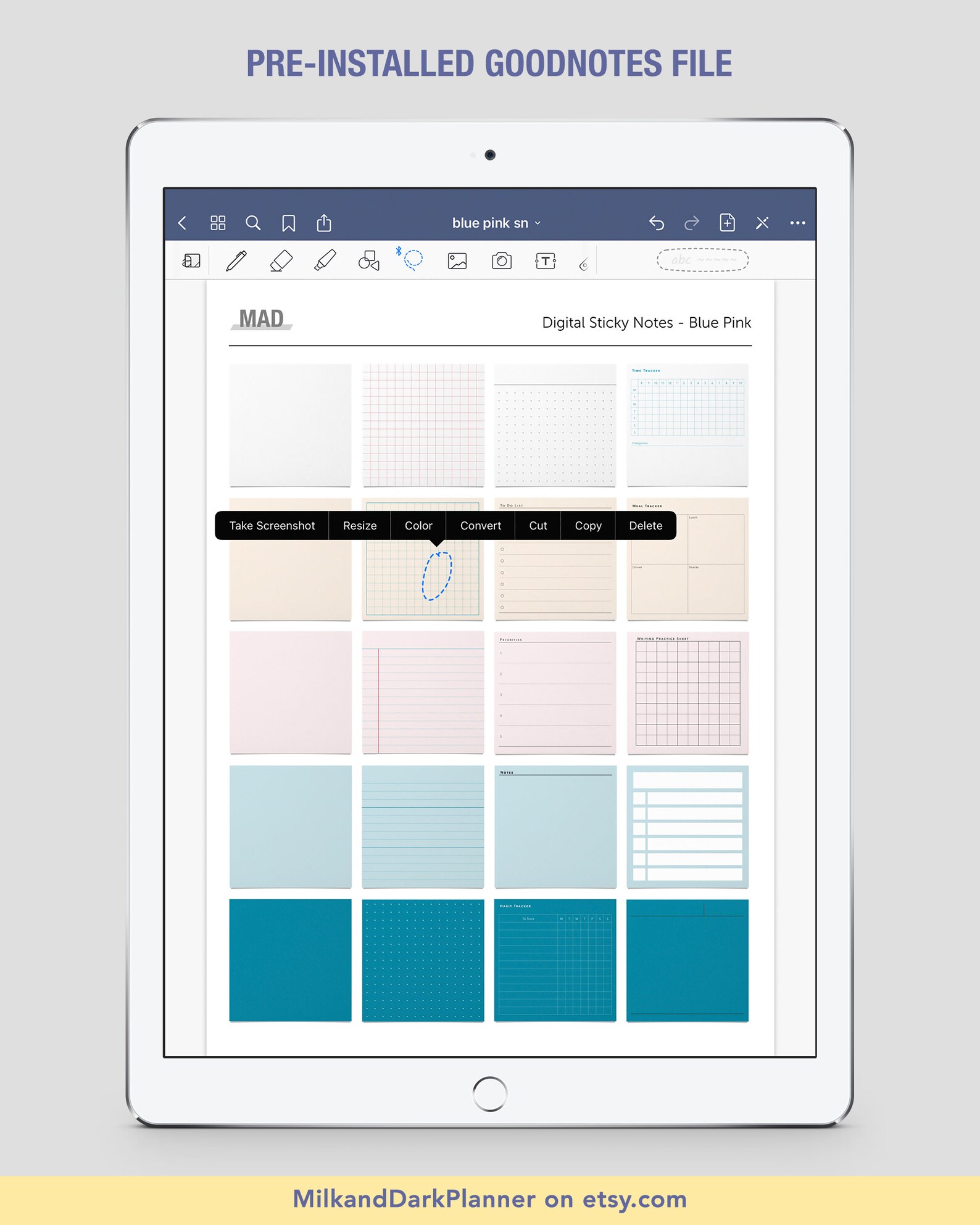 Digital Organisational Sticky Notes Functional Planner - Etsy