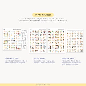 Digital Icon Sticker Bundle – Goodnotes Sticker, Individual Pngs ...