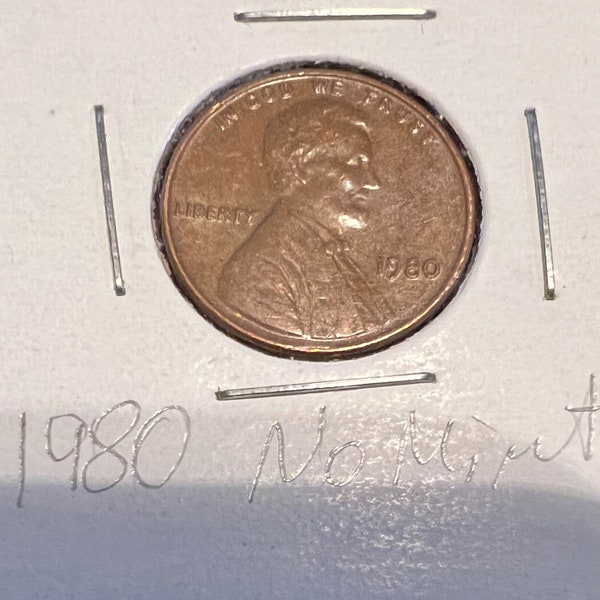 No Mint Mark Copper 1980 Penny - Etsy