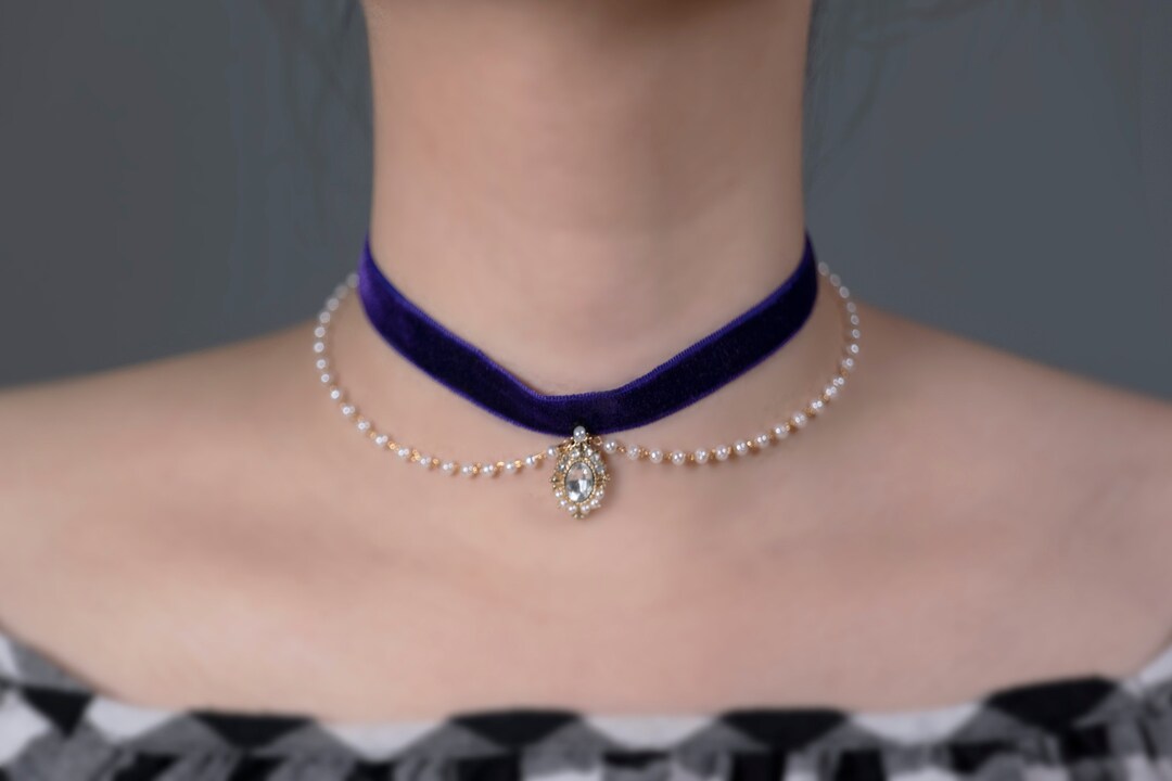 Sexy Lady, Purple Choker, Purple Necklace, Handmade Choker Necklace ...