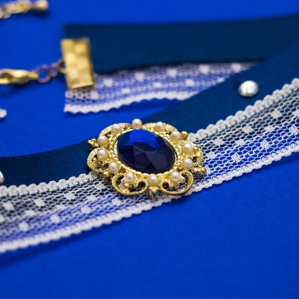 Navy Blue Choker - Etsy