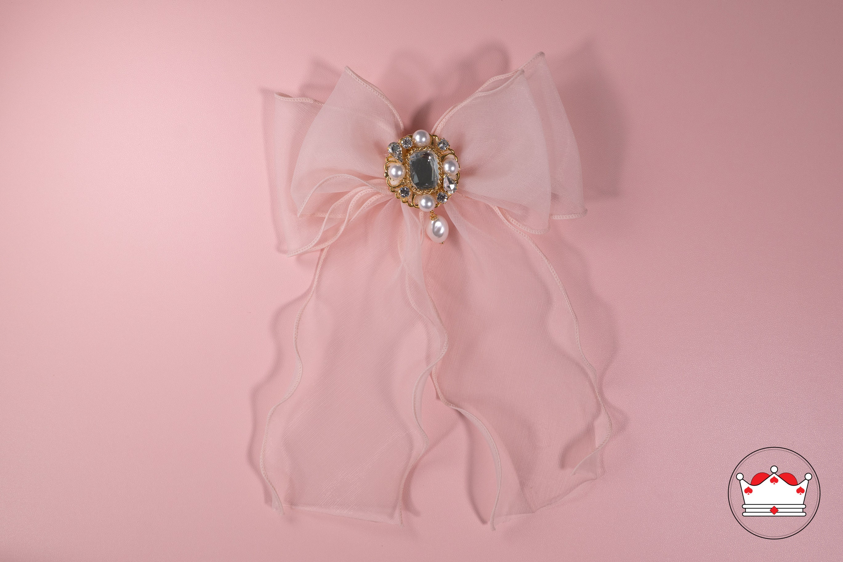 Light Pink Chiffon Ribbon Brooch Bow Brooch Necktie Ribbon | Etsy UK