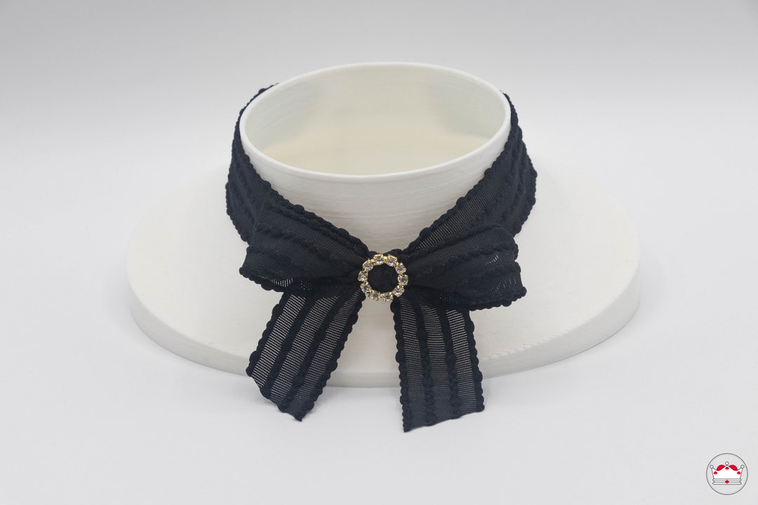 Black Lace Pretty Choker Necklace, Ribbon Necktie Choker - Etsy