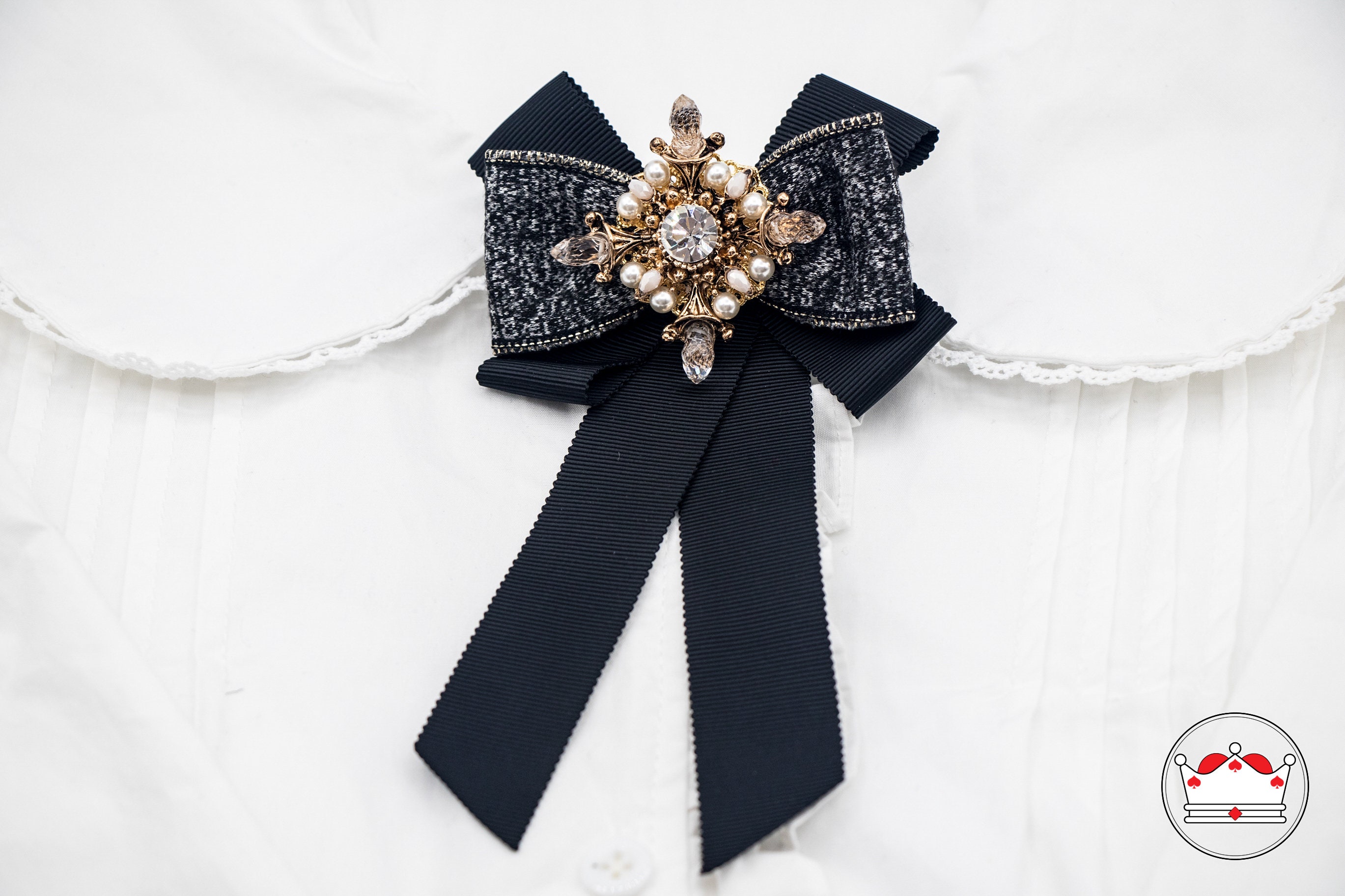 Gothic Style Black Ribbon Brooch Vintage Style Bow Brooch - Etsy