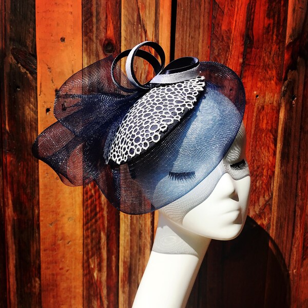 Navy Blue Fascinator - Etsy
